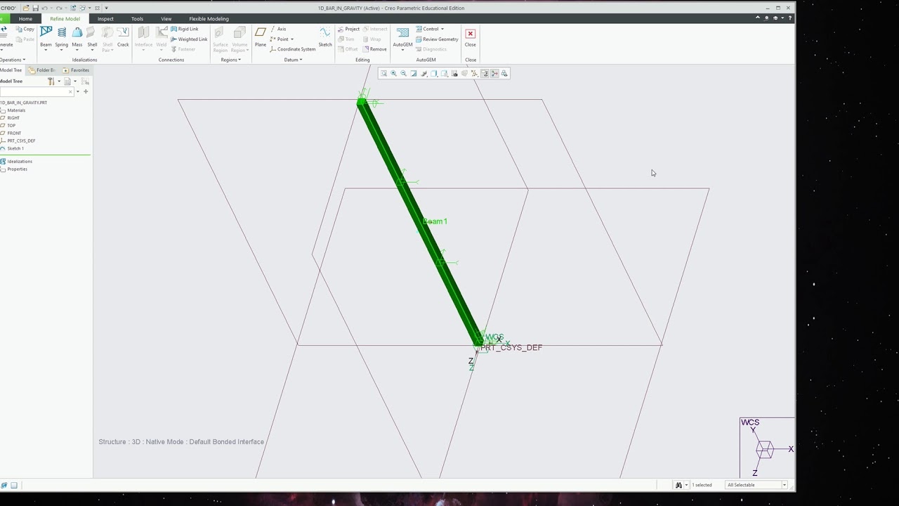 00 1D Bar in gravity CREO - YouTube