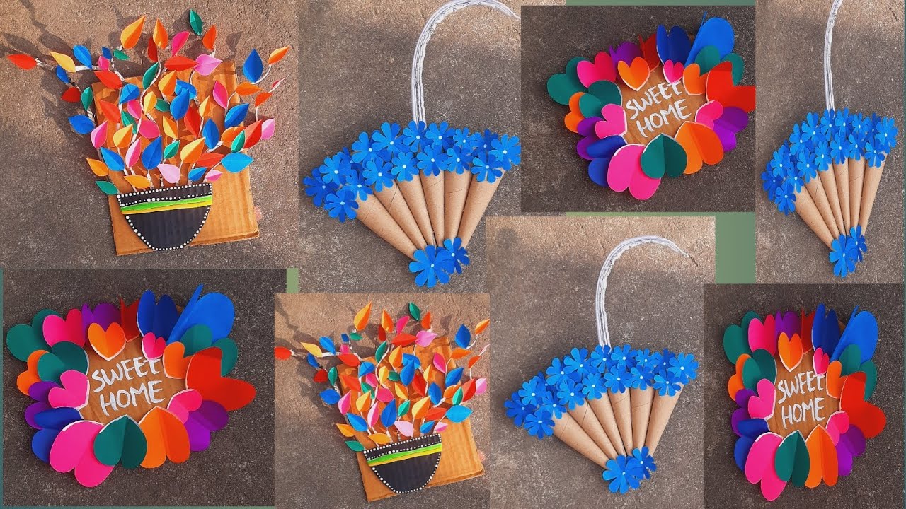 waste material craft ideas with paper wallhanging /waste material ...