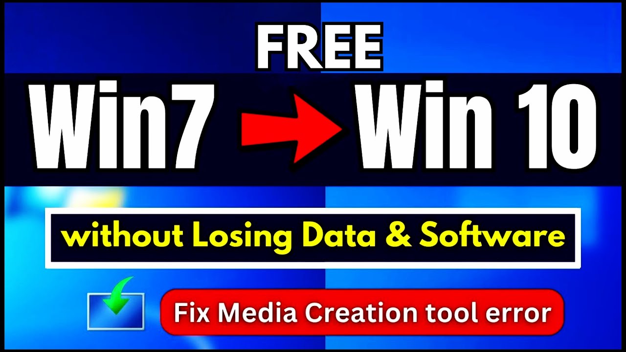 Upgrade Windows 7 to Windows 10 Safely No Data Loss - YouTube