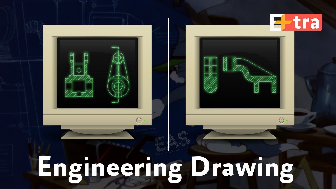 E+tra | Engineering Drawing - Examples (1) using PC - YouTube