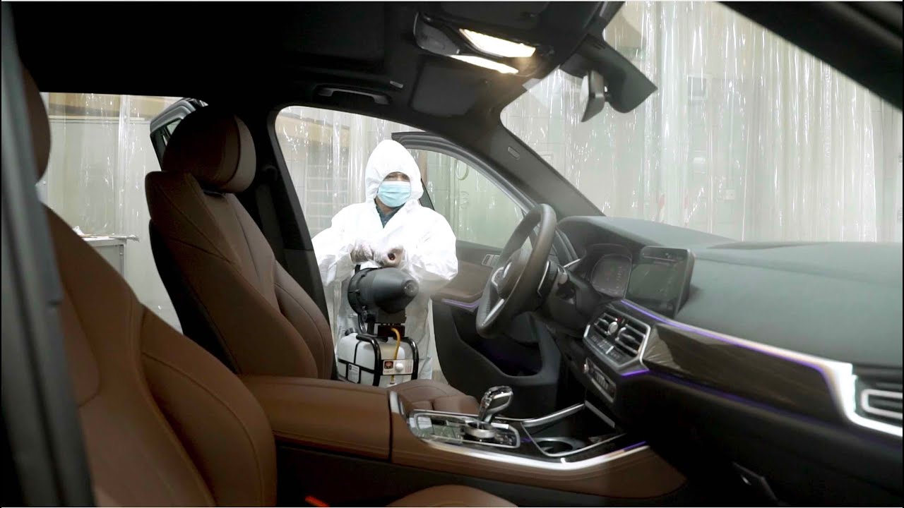 BMW AGMC car service and showroom Sanitisation process - YouTube