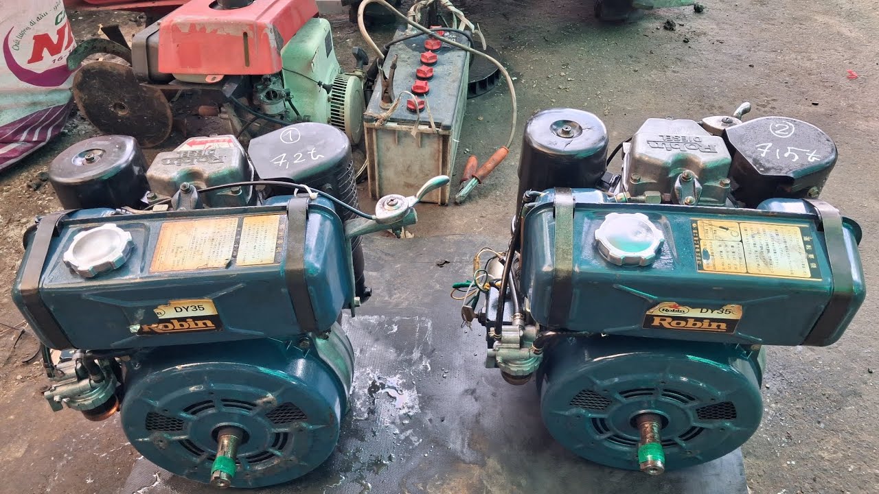 2may dầu ROBIN,DY 35 la 7v7,5hp,tốc 3000v 3600rpm,may đep ,bao nổ ok ...