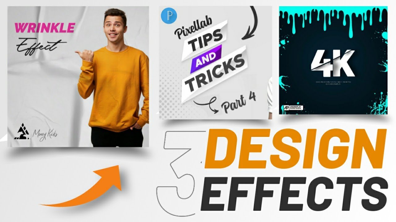 3 Unique Graphic design effects on pixellab. by Amazing Play - YouTube
