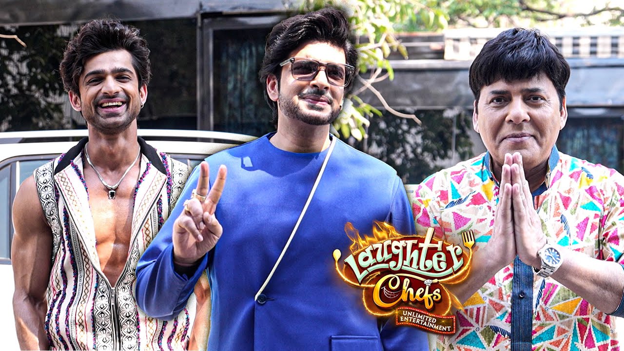 Karan Kundra, Abhishek Kumar & Sudesh Lehri Spotted At Laughter Chefs SET | Spotting - YouTube