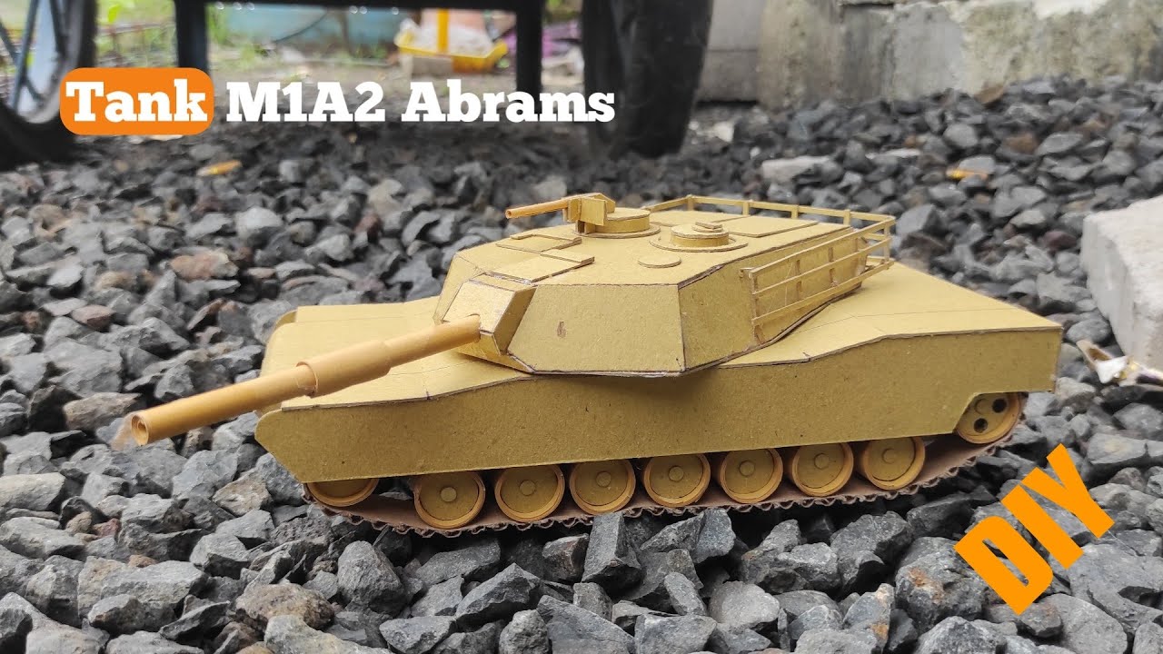DIY Tank M1A2 Abrams Cardboard | Membuat Miniatur Tank Kardus M1 Abrams ...