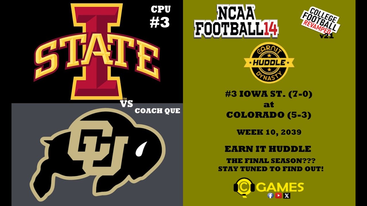 NCAA14 College Football Revamped | #3 Iowa St. (CPU) at Colorado (Coach ...