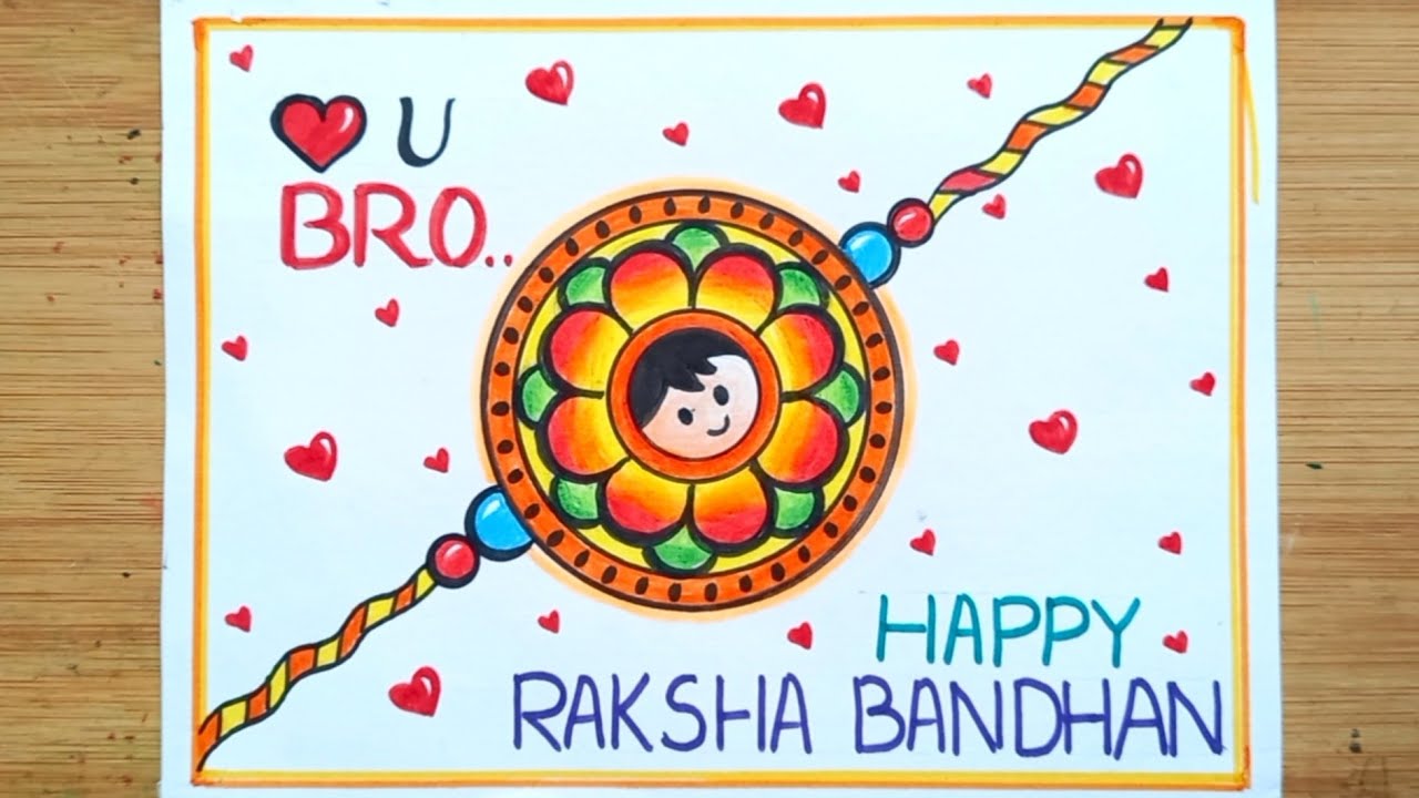 Cute And Easy Rakhi Drawing/How To Draw Rakhi/Happy Raksha Bandhan ...