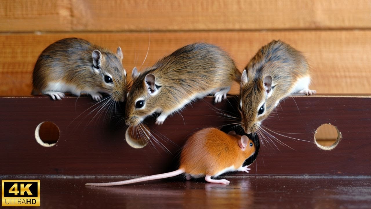 Cat TV | Ultimate Tiny Mice Playing Hide & Seek, Wood Hole Chase & Fun ...