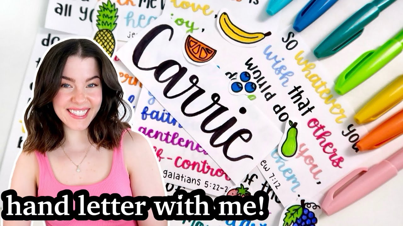 easy hand lettering ideas!🌈 | chit chat & doodle with me💞 + writing out ...