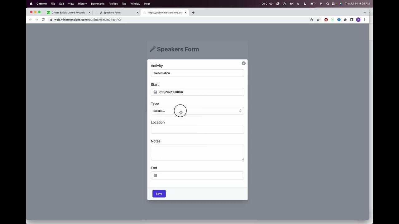 Create And Update Linked Records In Miniextensions Form Line Items Youtube