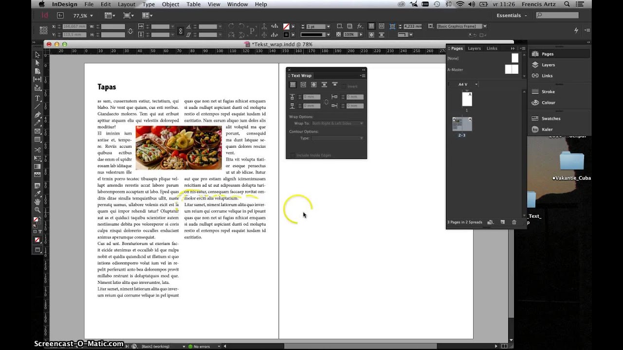 Indesign tekstomloop - YouTube