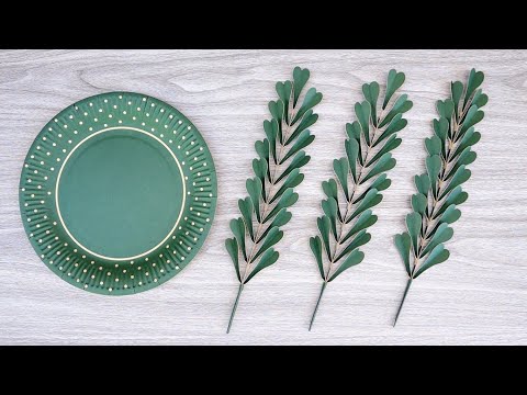 HEARTY LEAVES OUT OF PAPER PLATE | Realistic Paper Leaves Decor From ...