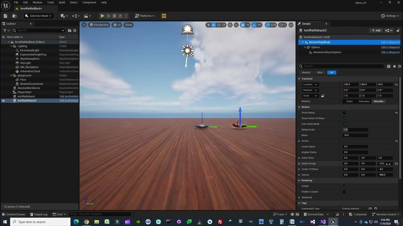 Newton Plugin for Unreal, Part 4b, working with rigid bodies, addendum - YouTube
