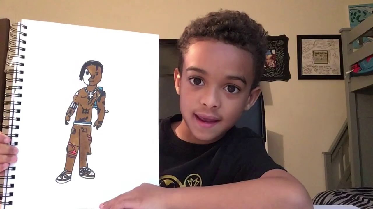Drawing Travis Scott fort nite character - YouTube