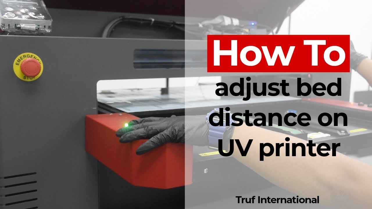 Compress UV printer: Adjust bed distance for transparent material - YouTube