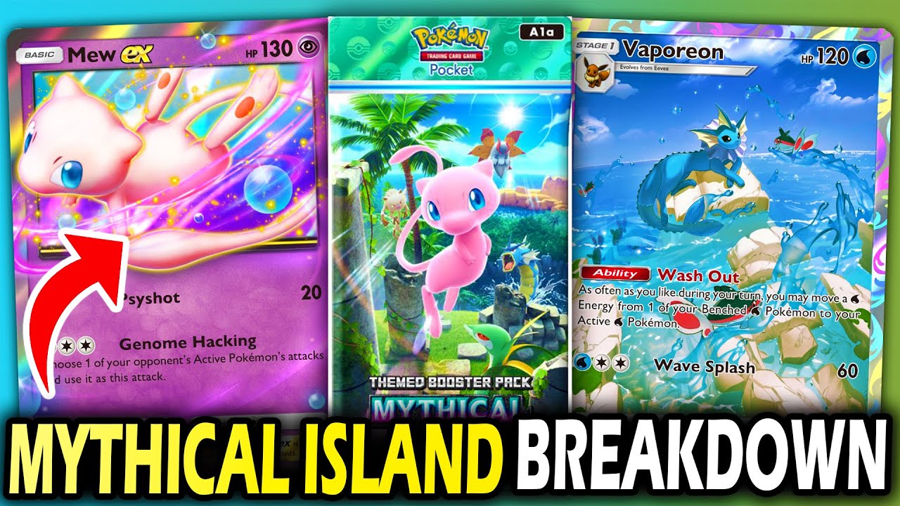 NEW MYTHICAL ISLAND EX CARDS & FULL BREAKDOWN - POKEMON TCG POCKET ...