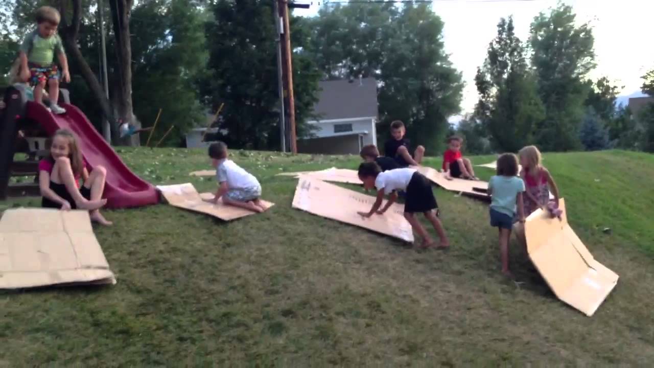 Sliding Down Hills on Cardboard - YouTube