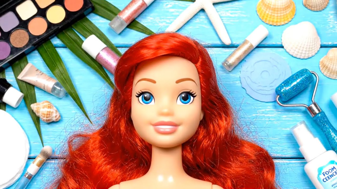 ASMR Disney Princess Ariel Skincare Routine & Glam Makeup 💄 Relaxing ...