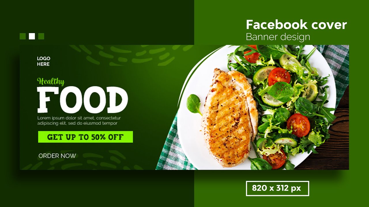 Healthy Food | Flat Banner Design | Photoshop Tutorials - YouTube