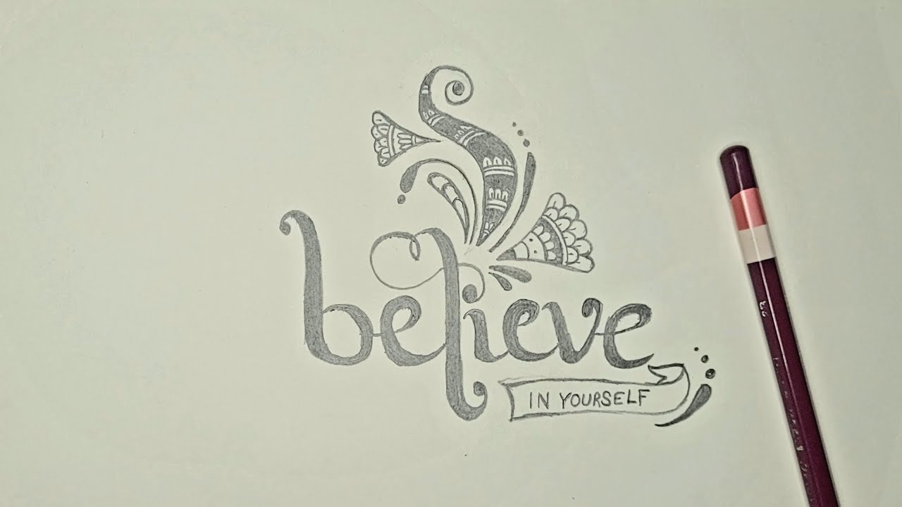 Drawing Mandala Art Believe In Yourself | Step by Step | - YouTube