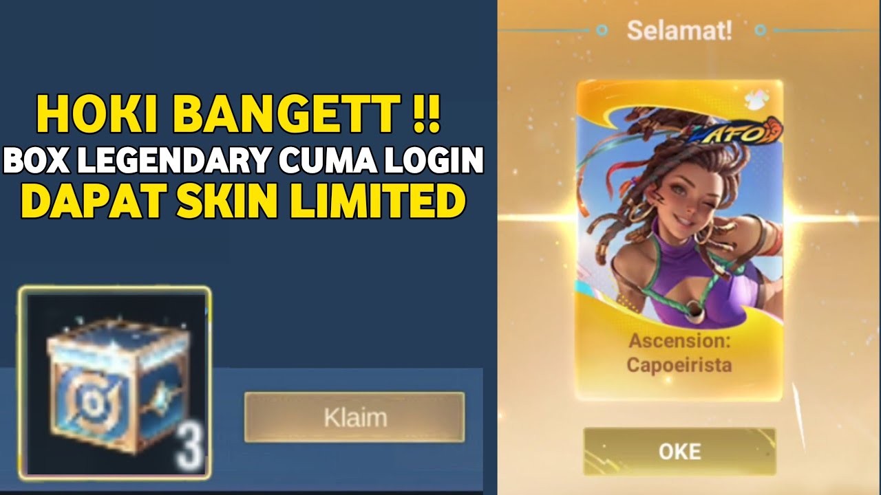 HOKI BANGETT!! BOX LEGENDARY CUMA LOGIN DAPAT SKIN LIMITED EVENT SIGN ...