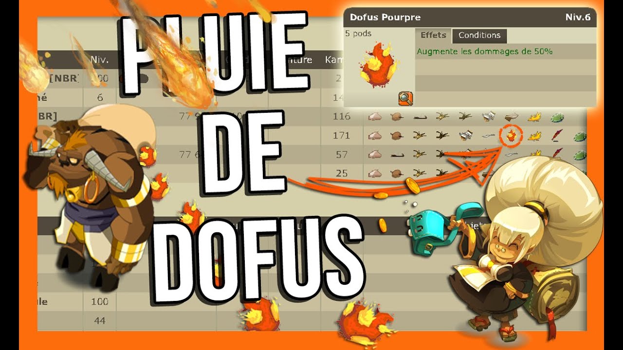 DROP 35 DOFUS POURPRES - Résumé Farm 100 Donjons & 1000 Captures ...