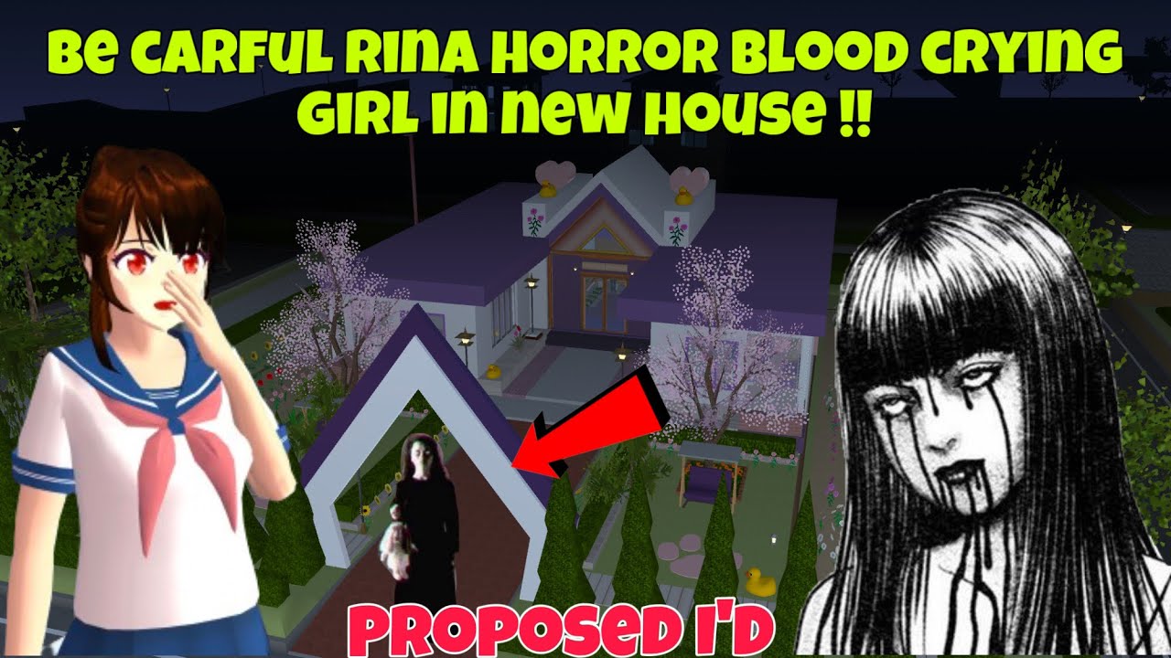 Be carful Rina horror blood crying girl in new house 😱 !! Sakura school ...