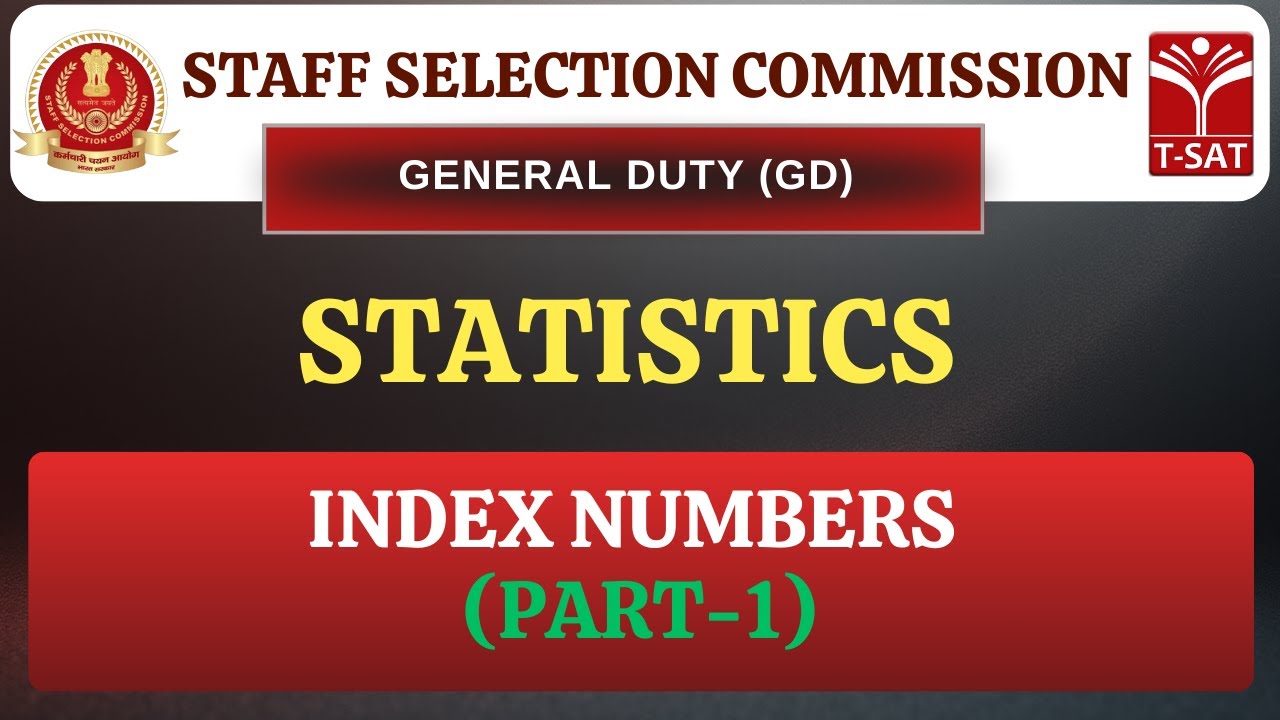 SSC GD | Statistics - Index Numbers (Part-1) | T-SAT - YouTube