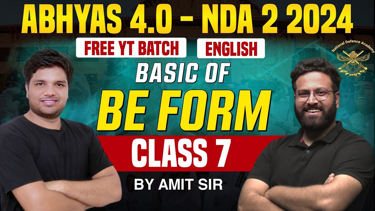 Basics Of be form For NDA | Complete English For NDA 2 2024 | LWS - YouTube