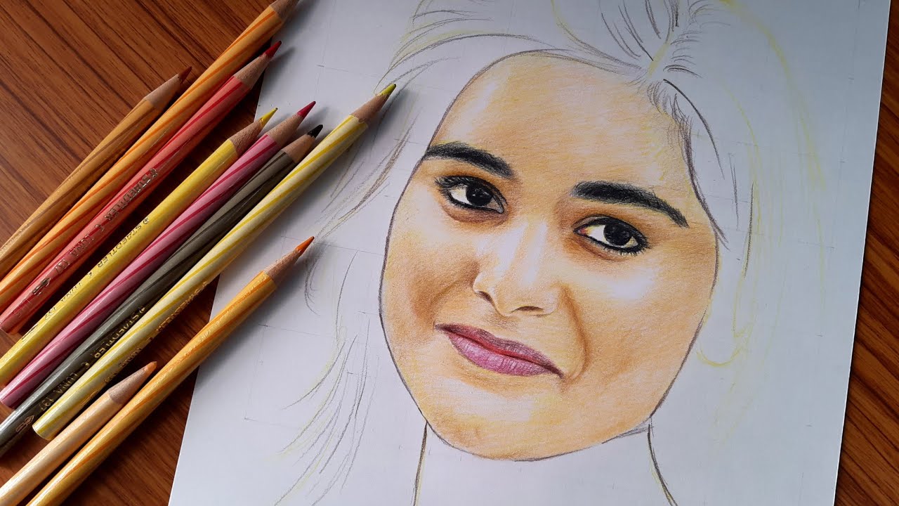 How to draw portrait using staedtler luna watercolour pencil | tutorial ...
