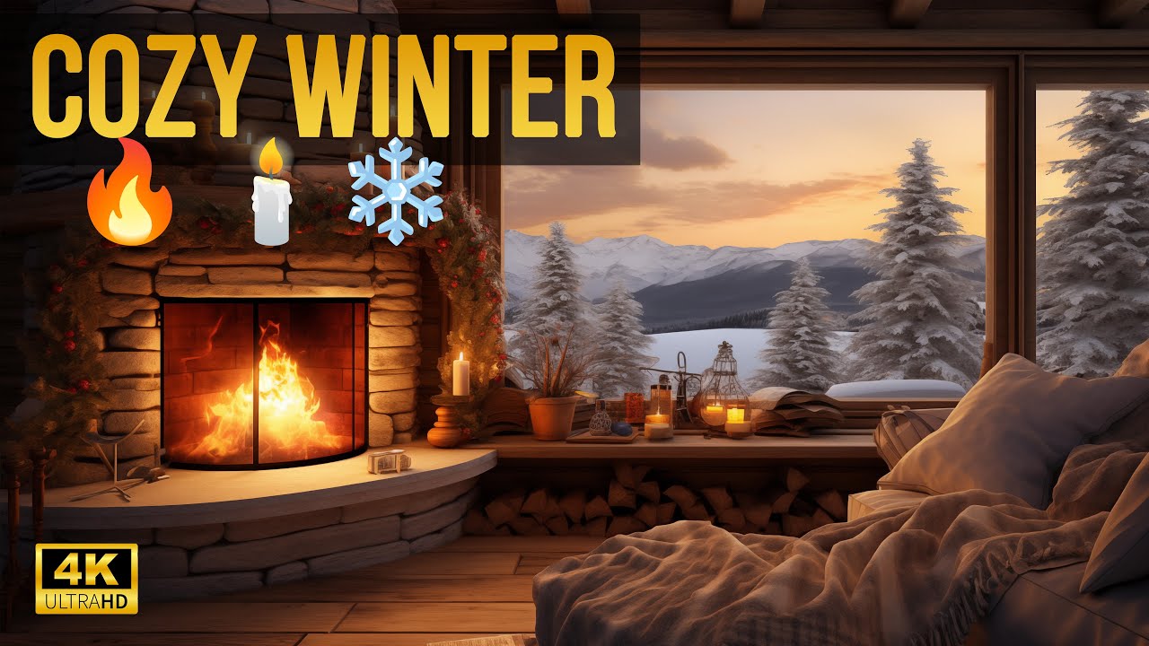 Relaxing Winter by Fireplace - Cozy Winter Vibes - YouTube