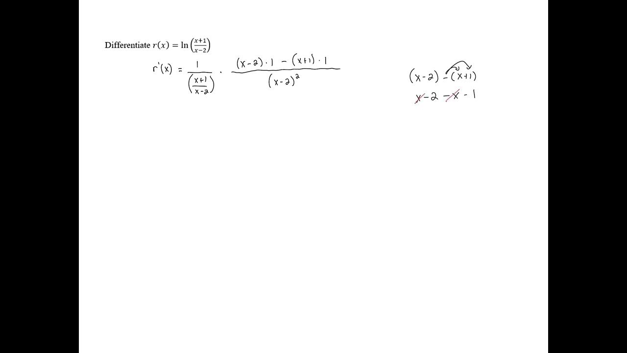 Derivatives of Logarithmic Functions - Problem 4 - YouTube