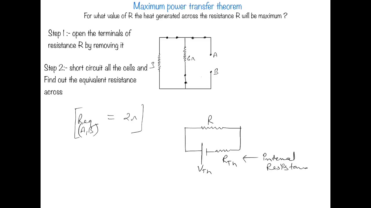 Numerical Based On Maximum Power Transfer Theorem - YouTube