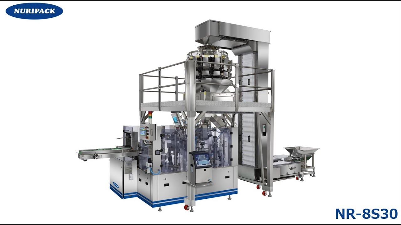 Rotary packer packing Candy with zipper pouch 로타리 포장기기 사탕 포장 - YouTube