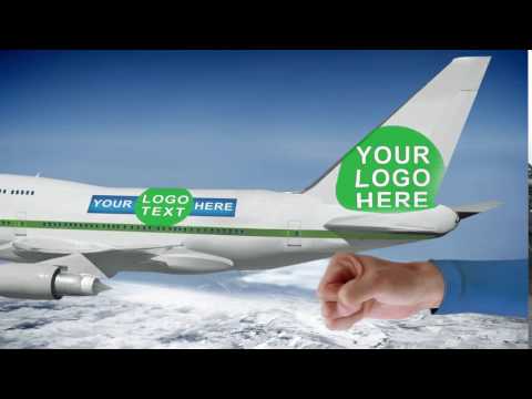 Airplane jet fly superman Logo Reveal 3D animation video intro s10