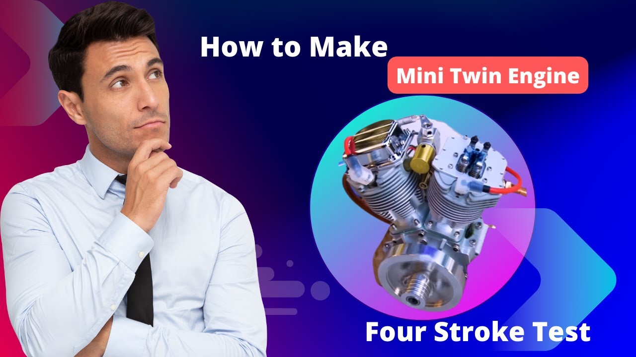 Mini V Twin Engine Four stroke Test - YouTube