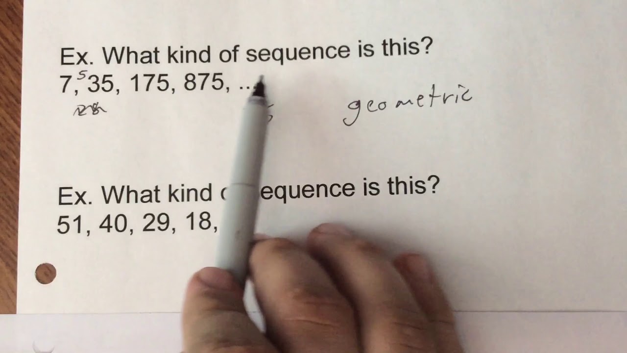 7th Grade Lesson 9.7 Identifying Arithmetic and Geometric Sequences ...