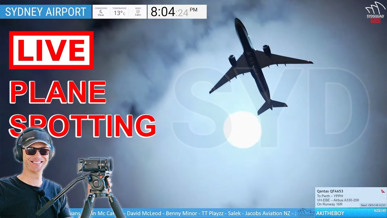 🔴 LIVE Sydney Airport Plane Spotting + ATC w/ Kurt 🔴 10/8/22 SydSquad SYD Live Cam Webcam ...