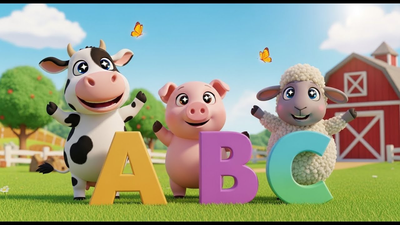 ABC with Friendly Farm Animals 🐄🐔 | Learn ABC for Kids | Alphabet ...