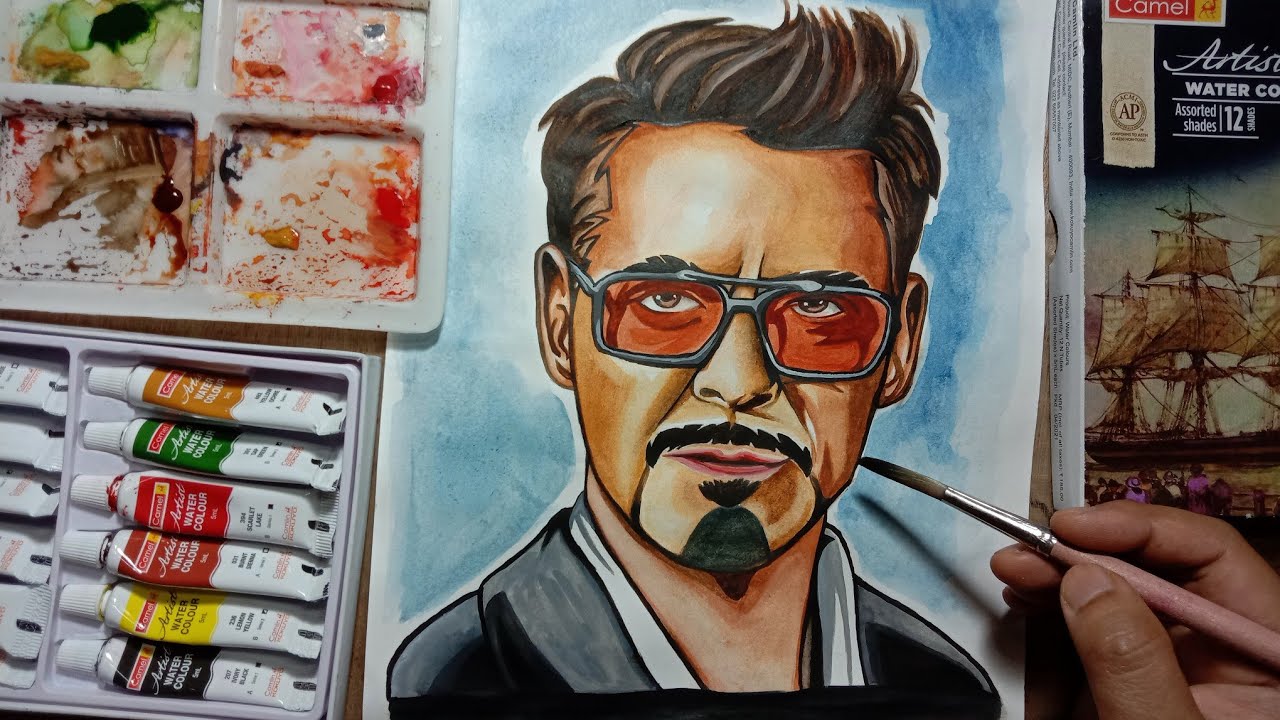 Realistic Potrait Drawing / How To Draw Tony Stark / How To Draw Iron ...