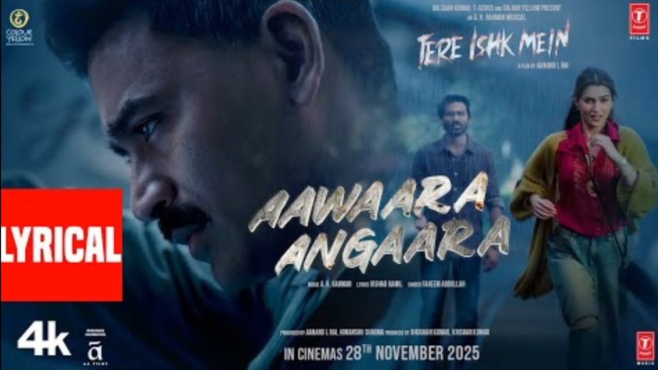 Tere Ishk Mein: Aawaara Angaara 🥹(Audio) |Dhanush, Kriti |AR Rahman ...