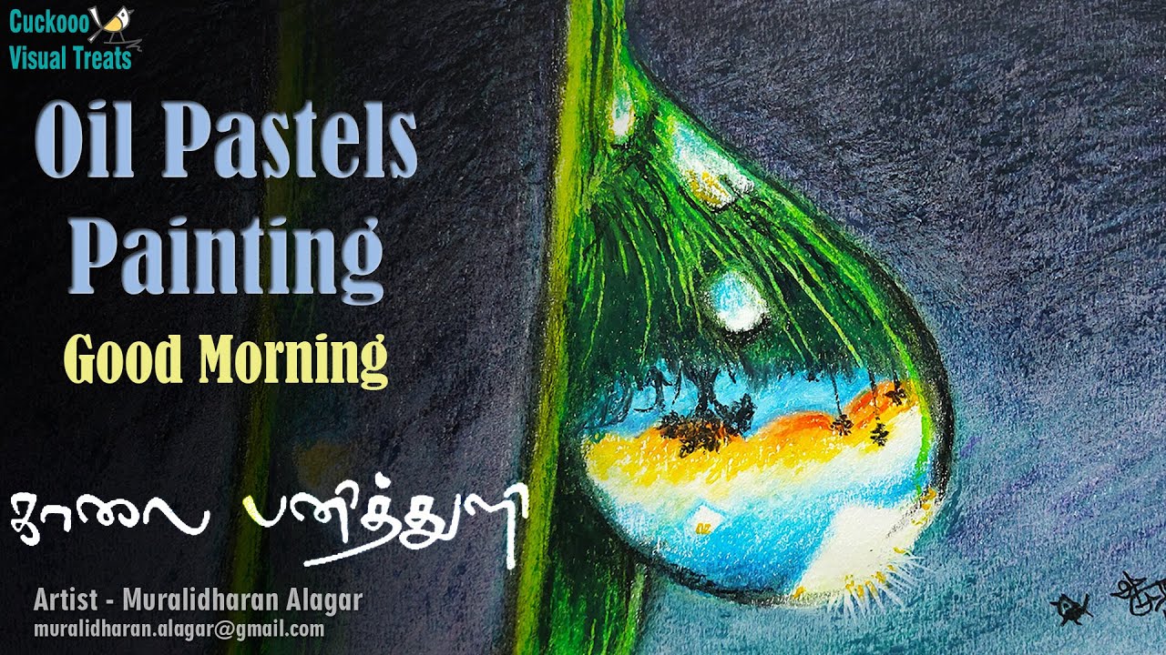 Oil Pastel | Sun rise in Droplet | How to do blending with Oil Pastels ...