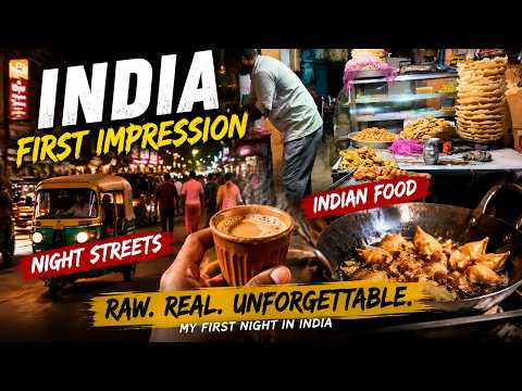 My First Night in India 🇮🇳 | New Delhi Street Food, Crazy Streets & Real Indian Life Walk in Delhi