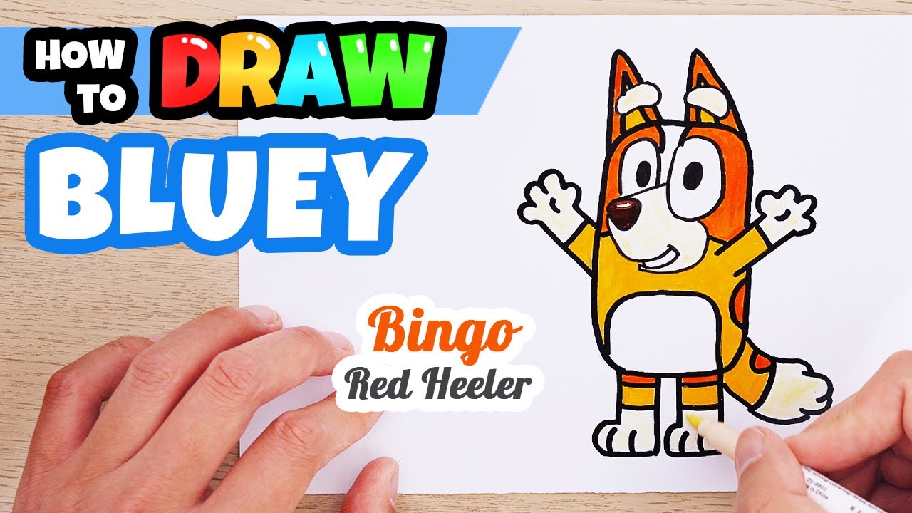 How to draw Bluey Family | Bingo | Kids Drawing | Step by Step | Kids ...