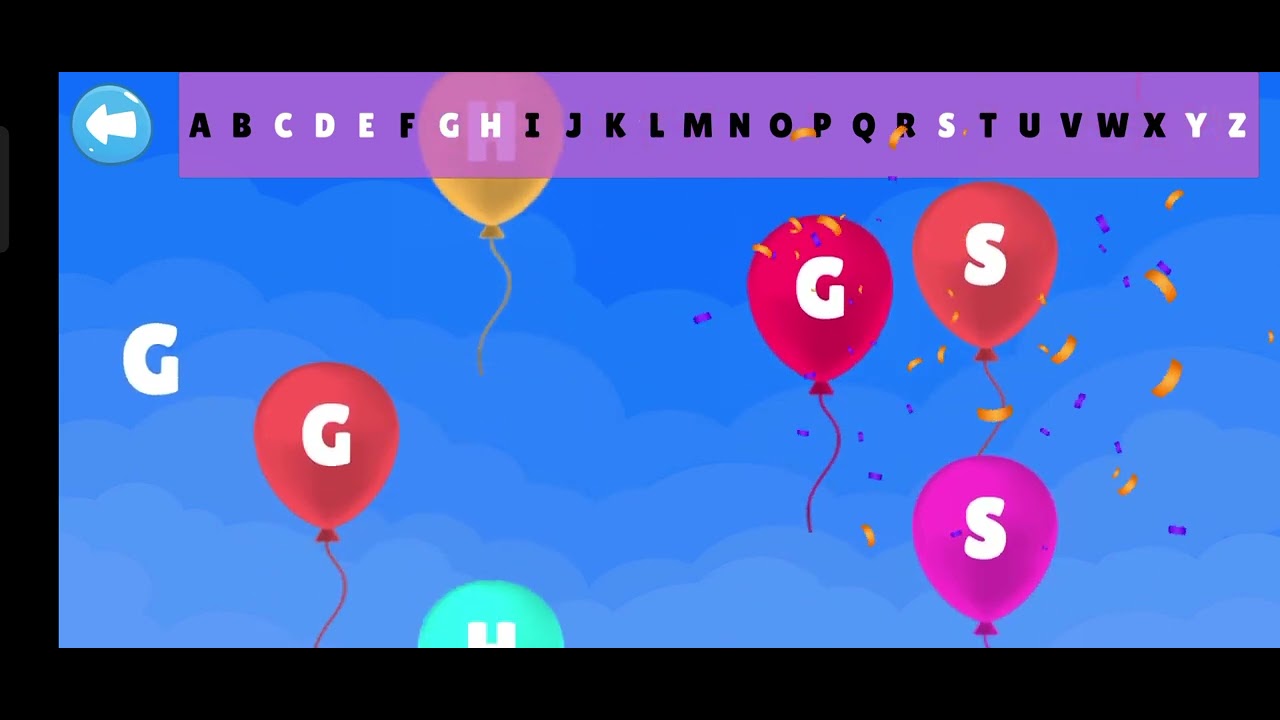 KID'S GAMES - ALPHABET A,BC COLORS BALLOONS - Nursery Rhymes and Songs ...