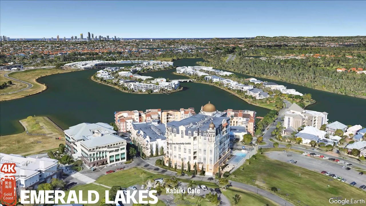 [4k] Get to Know Gold Coast's Emerald Lakes - GoogleEarth | Gold Coast ...