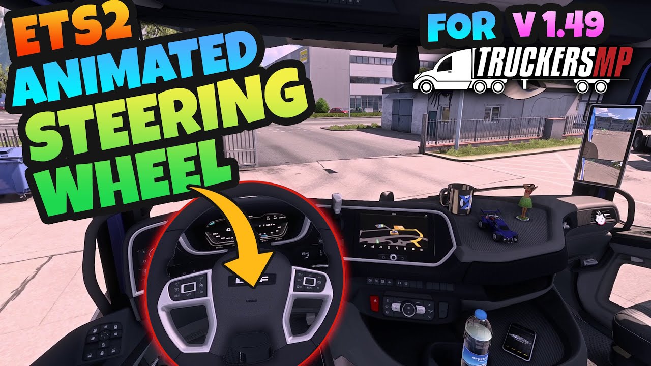 ETS 2 Animated Steering Wheel for TruckersMP, ets 2 v1.50 mod. Easy ...