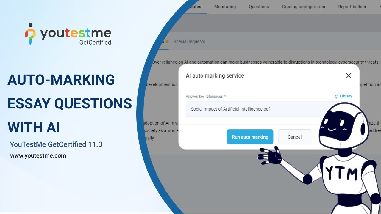 YouTestMe GetCertified 11.2 - How to Auto-Mark Essay Questions with AI ...