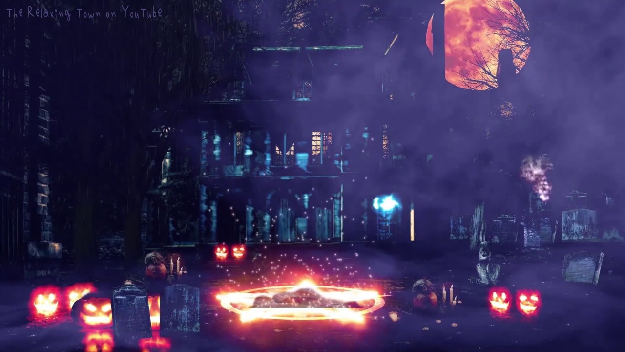 🎧Halloween Haunted House | Halloween Mansion | Thunderstorm and Rain ...