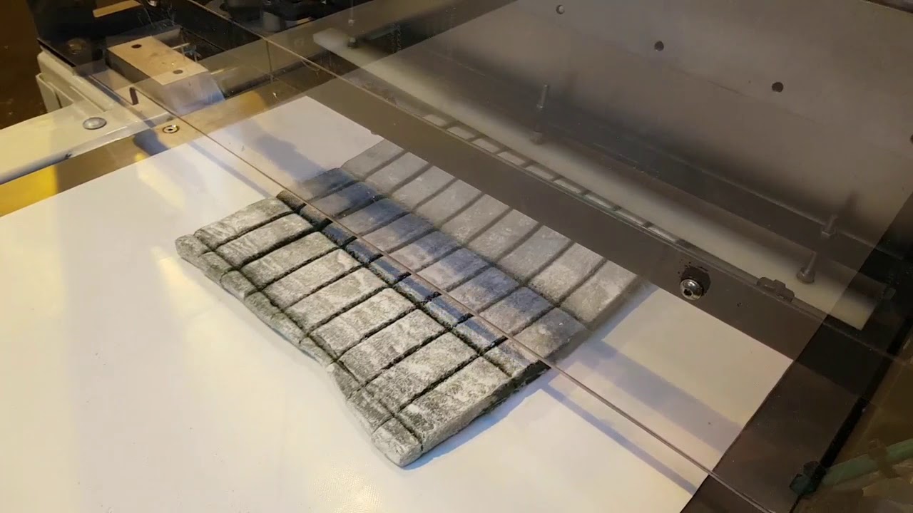 Trial Cutting Turkish Delight on Slitter Guillotine - YouTube